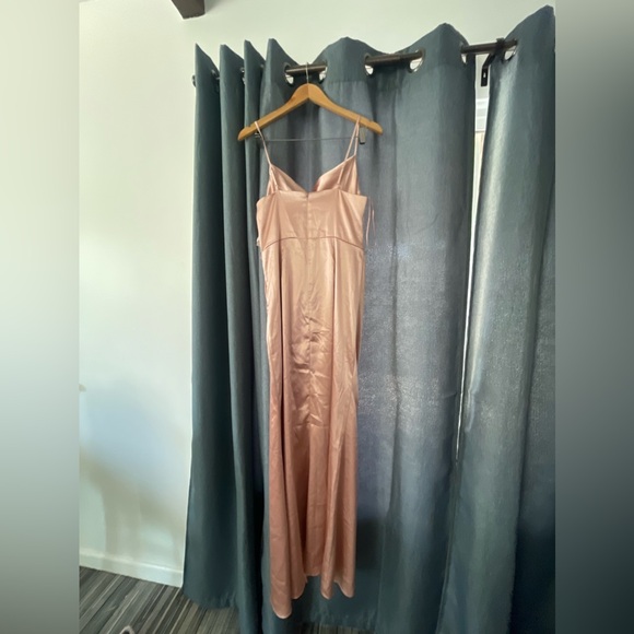Birdy Grey | Dresses | Birdy Grey Lydia Dress Shiny Satin Rose Gold ...